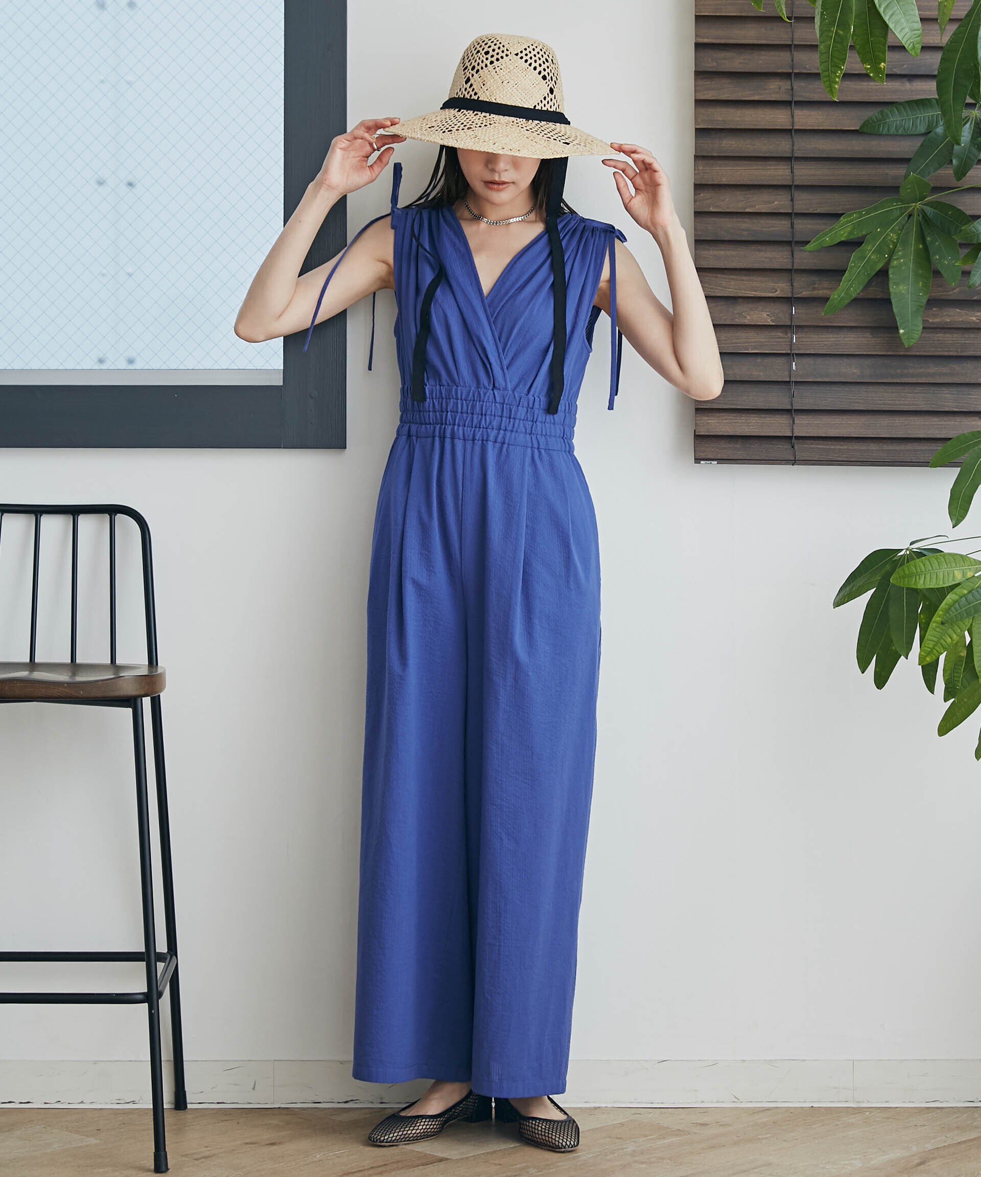 LB03/肩リボンサッカーサロペット（nano･universe）｜ルミネのファッション通販アイルミネ