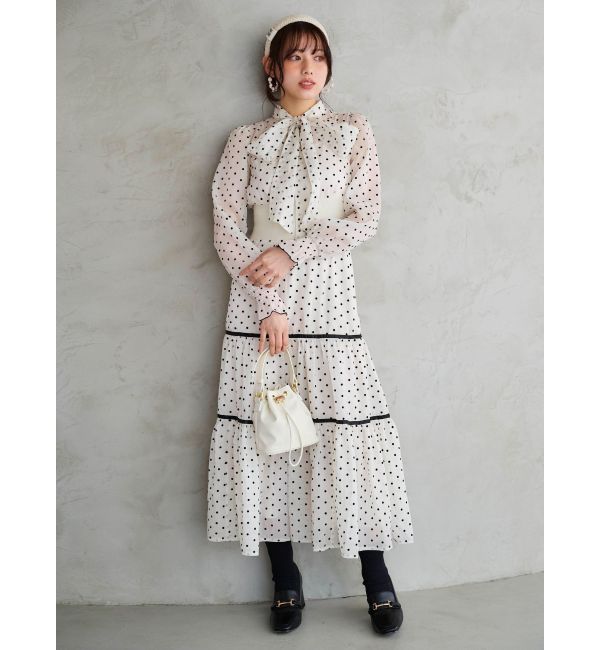前後2WAYリボンドットティアードワンピース（MERCURYDUO）｜ルミネのファッション通販アイルミネ